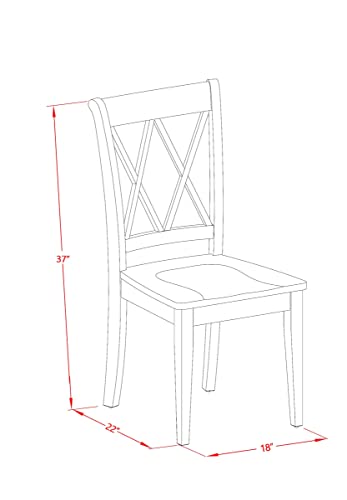 EAST WEST FURNITURE 9Pc Rectangle 66/84 inch Dining Table With 18 In Leaf And 8 Wood Seat Dining Chairs