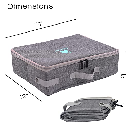 Portable Cat Travel Litter Box with Lid, Collapsible Car Cat Litter Box Waterproof and Easy to Clean