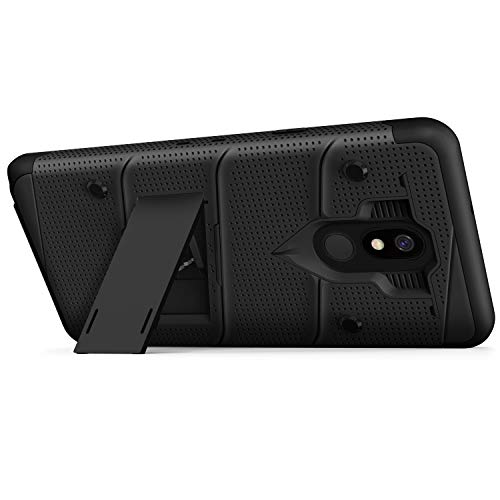 ZIZO Bolt Series for LG Stylo 5 Case Military Grade Drop Tested with Full Glass Screen Protector Holster and Kickstand Black Black