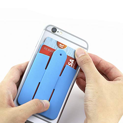 TraderPlus 10 Pcs Cell Phone Card Holder Stick on Wallet with Stand for iPhone, Android & Most Smartphones