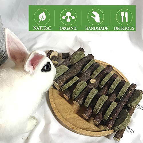 kathson Chinchilla Treats,Bunny Chew Toys for Rabbits Teeth Grinding Fruitwood Guinea Pigs Treats, Sticks for Rodent Pets Rats Hamsters Dwarf Rabbits Squirrels and Gerbils