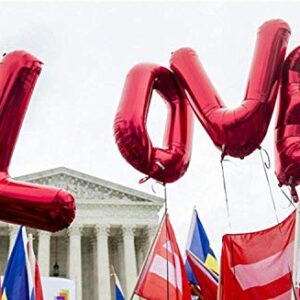 40 Inch Big Red Letter Balloons Foil Mylar Wedding Bachelorette Wedding Birthday Bridal Shower Anniversary Celebration Graduation Party Decoration Alphabet E A-Z