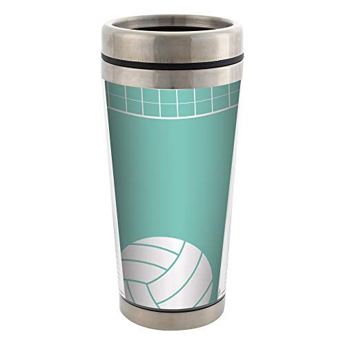 Volleyball Stainless Steel 16 oz Travel Mug with Lid