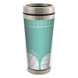 Volleyball Stainless Steel 16 oz Travel Mug with Lid