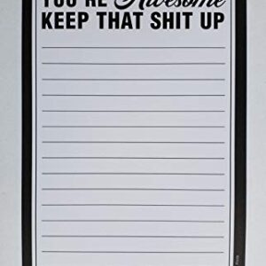 Magnetic Notepad for Refrigerator- Grocery List, Shopping List, To Do List, Honey Do List, Memo Pad for Home or Office, Funny and Motivational Gift Idea, 7.5 x 4.25 Inches (50 Sheets)