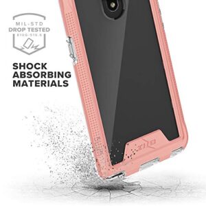 Zizo ION Series LG Aristo 4+ / LG Escape Plus Case | Military Grade Drop Tested with Tempered Glass Screen Protector (Rose Gold/Clear)