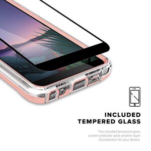 Zizo ION Series LG Aristo 4+ / LG Escape Plus Case | Military Grade Drop Tested with Tempered Glass Screen Protector (Rose Gold/Clear)