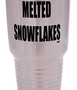 Funny Melted Snowflakes 30oz Large Stainless Steel Travel Tumbler Mug Cup Gift For Conservative Or Republican Political Novelty