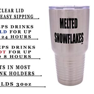 Funny Melted Snowflakes 30oz Large Stainless Steel Travel Tumbler Mug Cup Gift For Conservative Or Republican Political Novelty