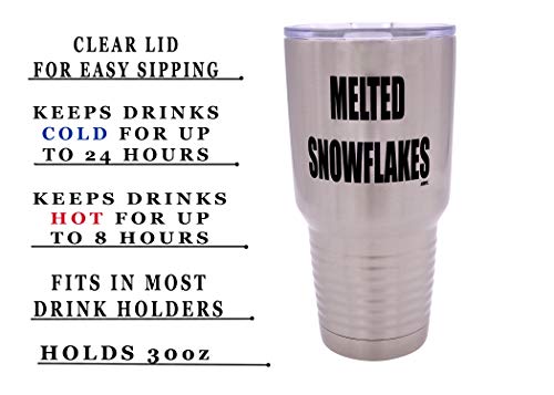 Funny Melted Snowflakes 30oz Large Stainless Steel Travel Tumbler Mug Cup Gift For Conservative Or Republican Political Novelty