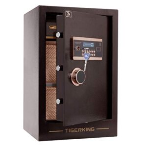 tigerking burglary digital security safe box for home office double safety key lock and password safes 3.47 cubic feet