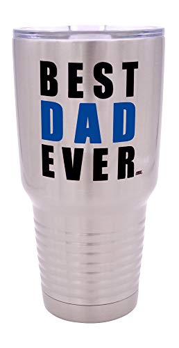 Rogue River Tactical Funny Best Dad Ever Large 30 Ounce Travel Tumbler Mug Cup w/Lid Sarcastic For Him Dad Father