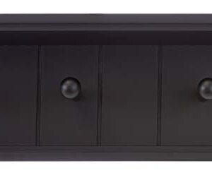 kieragrace Kian Wall Shelf with Five Pegs - Black, 24" by 5.25"