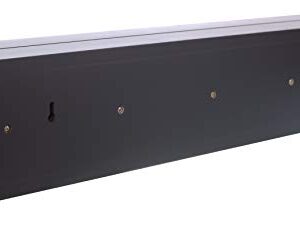 kieragrace Kian Wall Shelf with Five Pegs - Black, 24" by 5.25"