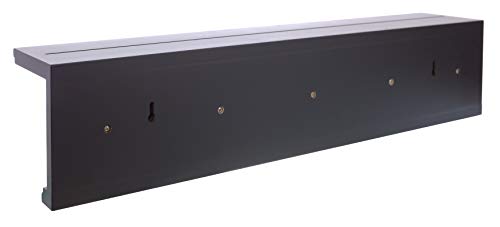 kieragrace Kian Wall Shelf with Five Pegs - Black, 24" by 5.25"