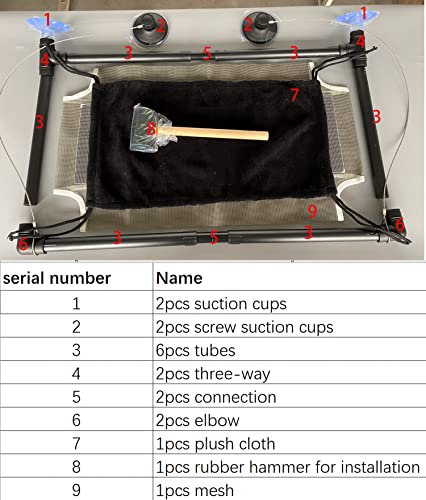 Cat Bed, Hammock Window Seat and Window Perch with Screw Suction Cups and Free Free Blanket for Large cat (One Layer-Sling)