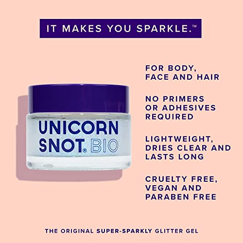 Unicorn Snot BIO Glitter Holographic Body Glitter Gel for Body, Face, Hair - Vegan & Cruelty Free - 1.7 oz (Galaxy)