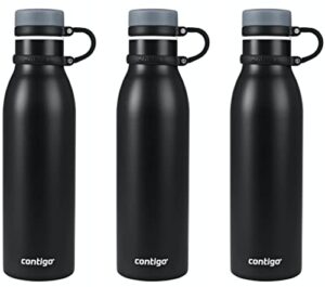 contigo matterhorn stainless steel water bottle, 20 oz - matte black (3-pack)