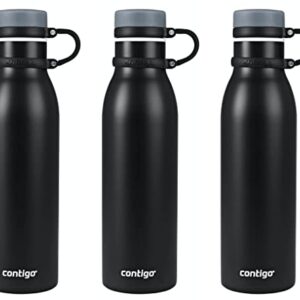 Contigo Matterhorn Stainless Steel Water Bottle, 20 oz - Matte Black (3-Pack)