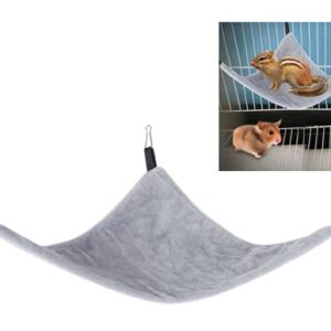 Small Animal Hammock Hanging Bed Sleeper Pet Nap Cage Accessories for Parrot Sugar Glider Hamster Ferret Squirrel Guinea Pig (Gray)