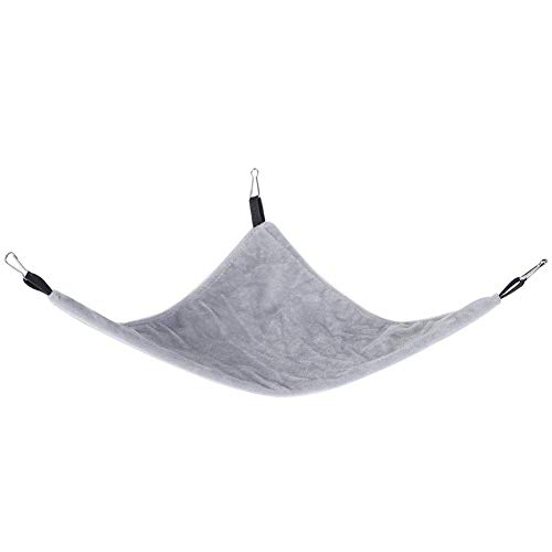 Small Animal Hammock Hanging Bed Sleeper Pet Nap Cage Accessories for Parrot Sugar Glider Hamster Ferret Squirrel Guinea Pig (Gray)