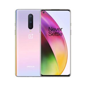 oneplus 8 (5g) dual-sim in2013 128gb/8gb ram (gsm + cdma) factory unlocked android smartphone (interstellar glow​)- international version