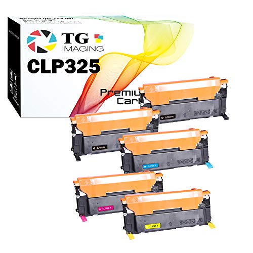 TG Imaging 5-Pack 2B/C/Y/M Compatible CLT-407S Toner Cartridge Replacement for Samsung CLP325 Color Toner Combo Pack CLP-320 CLP-320N CLP-321N CLP-325 CLP-325W CLP-326 CLX-3180 CLX-3186 Toner Printer