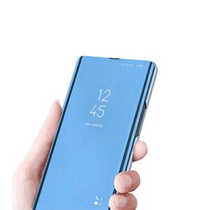 ISADENSER Xiaomi Redmi Note 8 Pro Case Redmi Note 8 Pro Case with Clear View Flip Plating Mirror Makeup Glitter Slim Shockproof Full 360 Body Protective Case for Xiaomi Redmi Note 8 Pro Mirror Silver