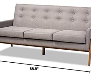 Baxton Studio Sofas, One Size, Light Grey/Walnut