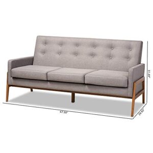 Baxton Studio Sofas, One Size, Light Grey/Walnut