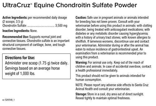 UltraCruz Equine MSM, Glucosamine Sulfate and Chondroitin Sulfate Horse Joint Supplement Bundle, 4 lb Each MSM and Glucosamine, 1 lb Chondroitin, Powders