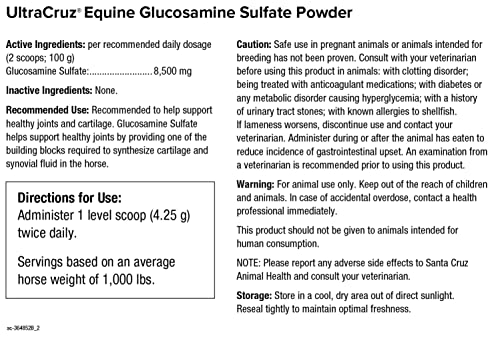 UltraCruz Equine MSM, Glucosamine Sulfate and Chondroitin Sulfate Horse Joint Supplement Bundle, 4 lb Each MSM and Glucosamine, 1 lb Chondroitin, Powders