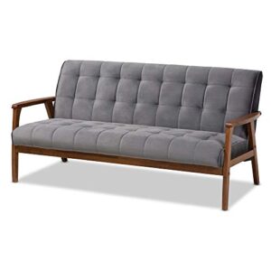 Baxton Studio Sofas, One Size, Grey/Walnut