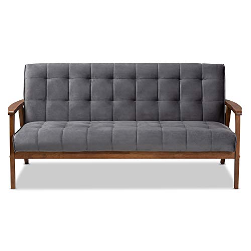 Baxton Studio Sofas, One Size, Grey/Walnut