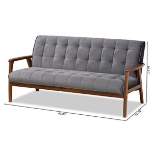 Baxton Studio Sofas, One Size, Grey/Walnut