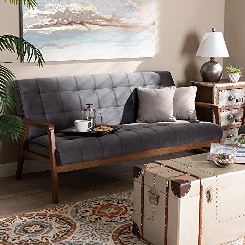 Baxton Studio Sofas, One Size, Grey/Walnut