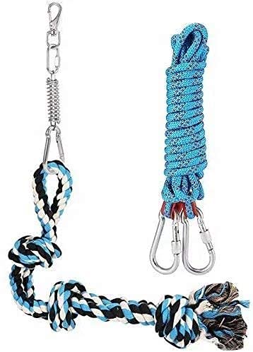 DIBBATU Spring Pole Dog Rope Toys with a Big Spring Pole Kit, Strong Dog Rope Toy and a 16ft Rope for Pitbull & Medium to Large Dogs Outdoor Hanging Exercise Rope Pull & Tug of War Toy-Muscle Builder