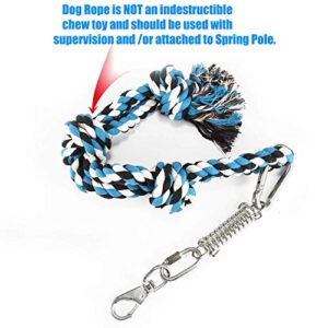 DIBBATU Spring Pole Dog Rope Toys with a Big Spring Pole Kit, Strong Dog Rope Toy and a 16ft Rope for Pitbull & Medium to Large Dogs Outdoor Hanging Exercise Rope Pull & Tug of War Toy-Muscle Builder