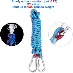 DIBBATU Spring Pole Dog Rope Toys with a Big Spring Pole Kit, Strong Dog Rope Toy and a 16ft Rope for Pitbull & Medium to Large Dogs Outdoor Hanging Exercise Rope Pull & Tug of War Toy-Muscle Builder