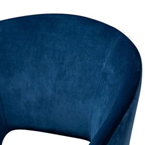 Baxton Studio Dining Chairs, Navy Blue/Gold