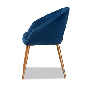 Baxton Studio Dining Chairs, Navy Blue/Gold