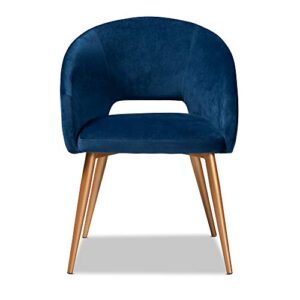 Baxton Studio Dining Chairs, Navy Blue/Gold