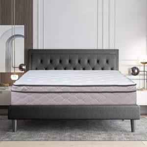 encased hybrid eurotop pillowtop memory foam gel innerspring fully assembled mattress, good for the back