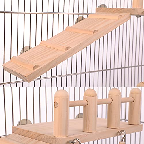 Bird Perches Cage Toys Bird Wooden Play Gyms Stands with Climbing Ladder, Parrot Play Stand and Bird Swing Conure for Green Cheeks, Baby Lovebird, Chinchilla, Hamster, Bird Cage Chewing Toys Sets