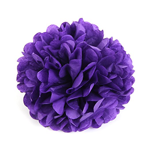 Paper Pom Poms Flowers Mermaid Party Under The Sea Decor Birthday Baby Shower Wedding Party Decoration 9pcs (Purple Teal Lilac)