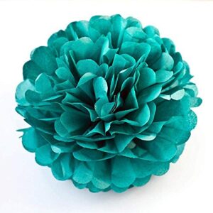 Paper Pom Poms Flowers Mermaid Party Under The Sea Decor Birthday Baby Shower Wedding Party Decoration 9pcs (Purple Teal Lilac)