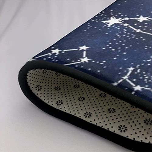 Galaxy Starry Night Stars Glow in The Dark Midnight Area Rug, Bedroom Living Room Kitchen Rug, Doormat Floor Mat Standing Mat, Children Play Rug Carpet Bathroom Rug Mat, Throw Rugs Carpet Yoga Mat