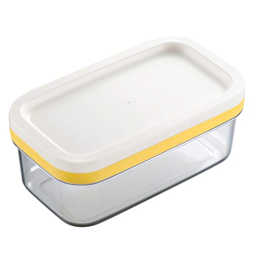 Butter Case Butter Dish Butter Box Keeper with Bamboo Lid,Butter Keeper Container Sealing With Lid Rectangle Food Storage Home