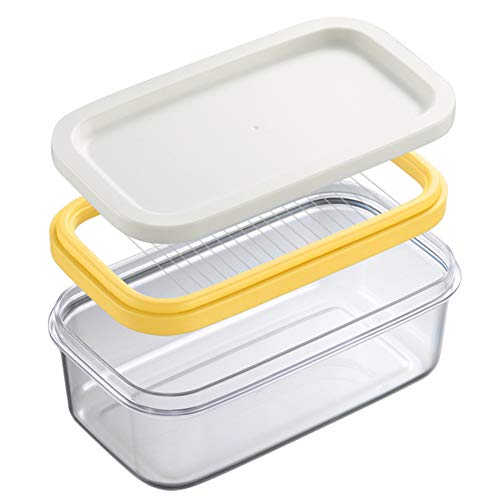 Butter Case Butter Dish Butter Box Keeper with Bamboo Lid,Butter Keeper Container Sealing With Lid Rectangle Food Storage Home