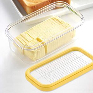 Butter Case Butter Dish Butter Box Keeper with Bamboo Lid,Butter Keeper Container Sealing With Lid Rectangle Food Storage Home